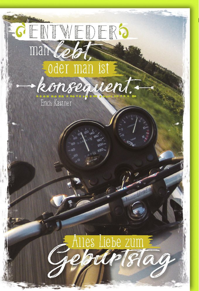 Geburtstagskarte für Männer - Vintage Motorrad Tacho Design mit Erich ...