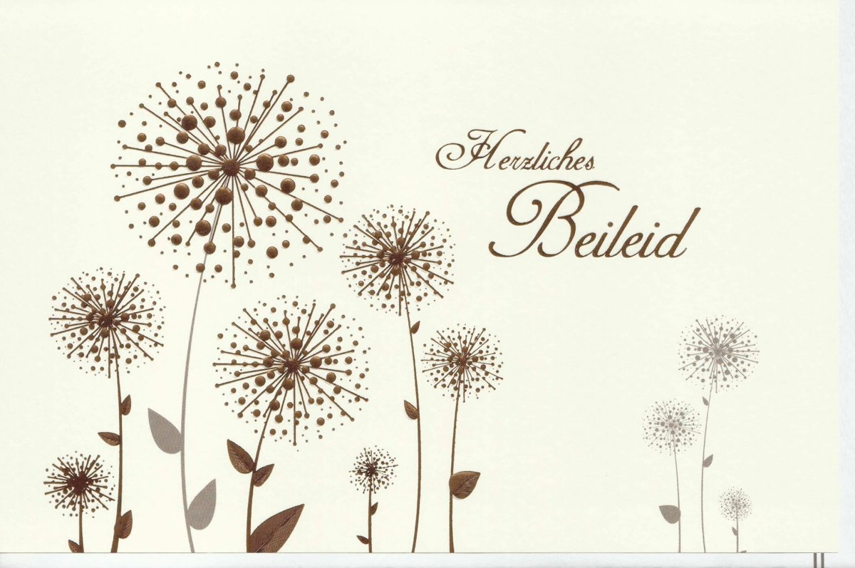 Trauerkarte Doppelkarte - Einfühlsame Beileidskarte mit Pusteblume & S ...